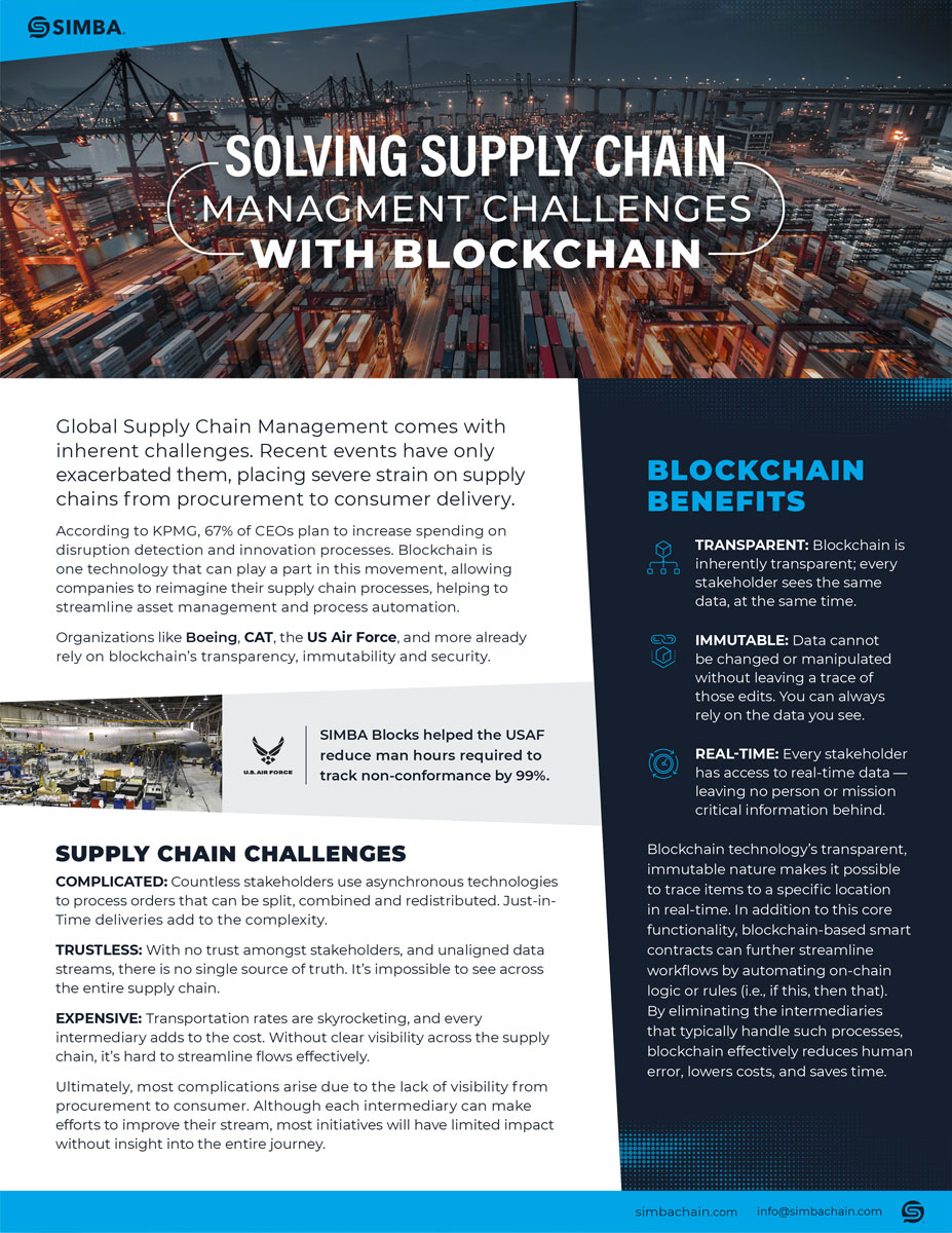 Solving Supply Chain Management Challenges With Blockchain Simba Chain